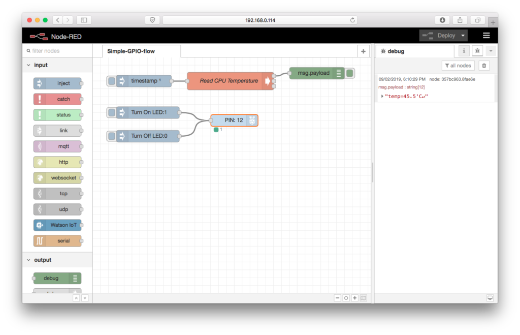 Control Raspberry Pi GPIO using node-RED – E-Tinkers