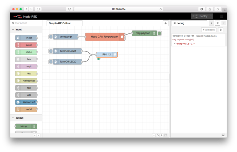 Control Raspberry Pi GPIO using node-RED – E-Tinkers